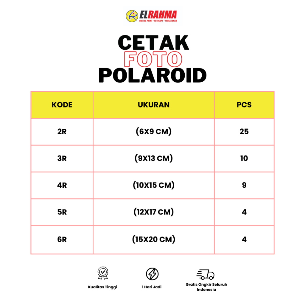 Jual CETAK FOTO POLAROID 2R, 3R, 4R, 5R, 6R | PROSES CETAK KILAT | Shopee Indonesia