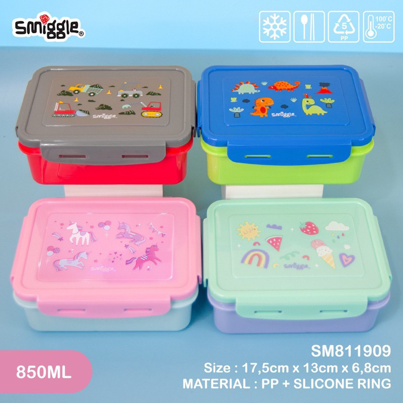 Jual LUNCH BOX SMIGGLE Teeny Tiny sekat 2 locked animals BPA FREE 850ml ...