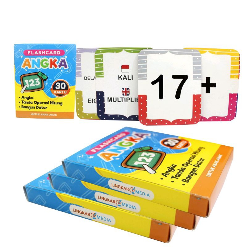 Jual flash card Angka 1 2 3 Isi 30 Kartu / Huruf ABC Isi 30 Kartu ...