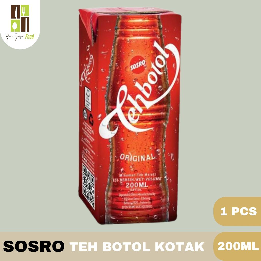 Jual Teh Botol Sosro / Teh Botol Original / Kemasan Kotak 200 ML 1 PCS | Shopee Indonesia