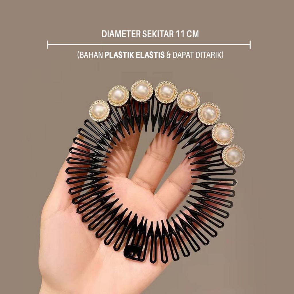 Jual Bando plastik sisir rambut jepit simple fleksibel elastis ...