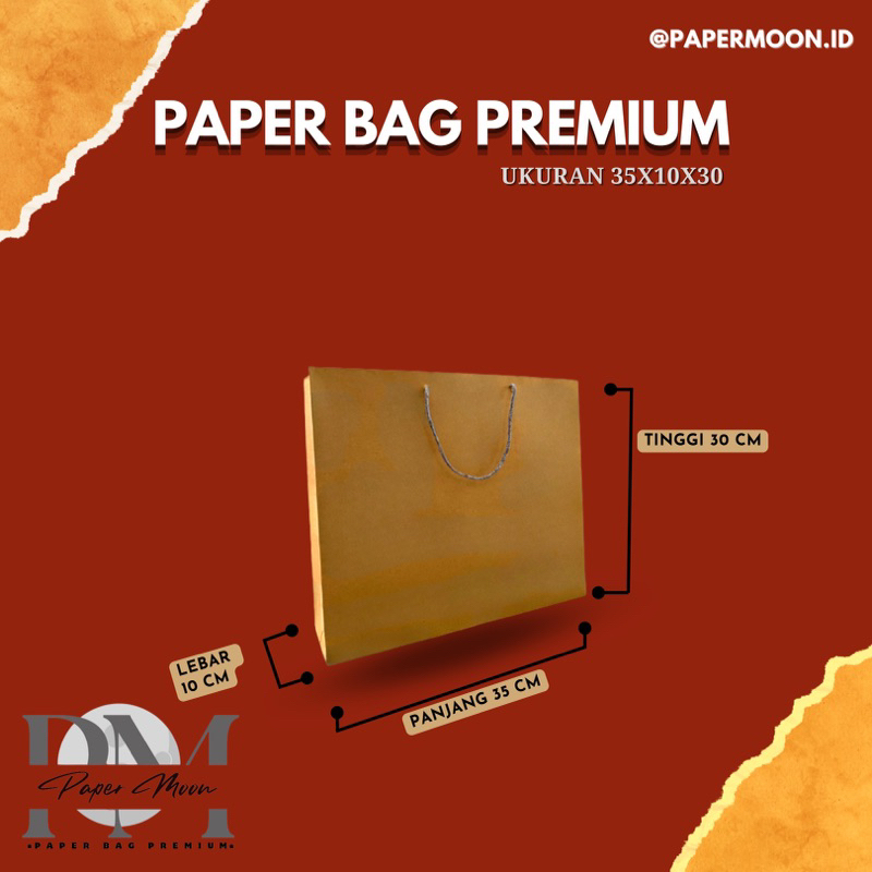 Jual Paperbag 35x10x30 (PxLXT) Craft Coklat (1 Lusin) | Shopee Indonesia