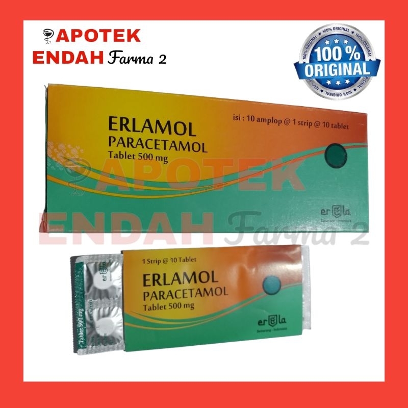 Jual ERLAMOL 500 MG KAPLET untuk demam dan nyeri | Shopee Indonesia