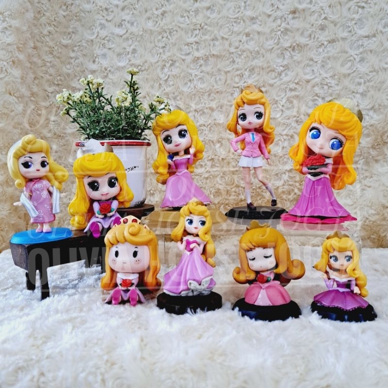 Jual Action Figure Aurora Sleeping Beauty Mix Satuan Girl Mainan Cake ...