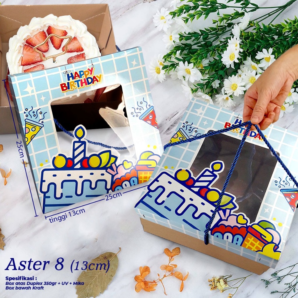 Jual Box Aster 8 | Ukuran 25 x 25 x 13 | Box Kue Gift Souvenir Happy ...