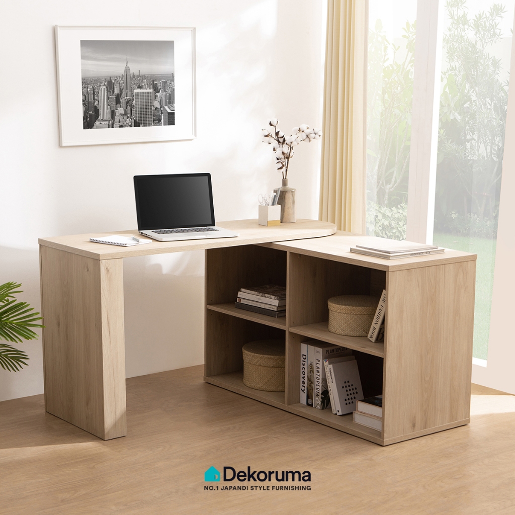 Jual Dekoruma KARU Meja Belajar Swivel dengan Rak Penyimpanan / Meja ...