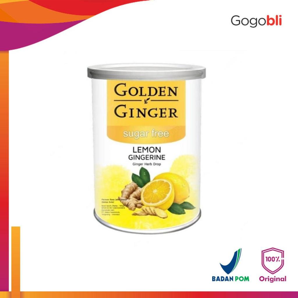 Jual Golden Ginger Can Sugar Free Ginger Herb Drops Lemon 100gr ...