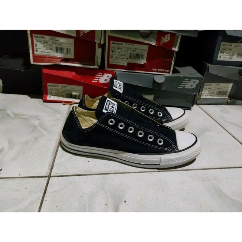 Jual Converse basic core Black white ox Original tanpa tali sepatu ...