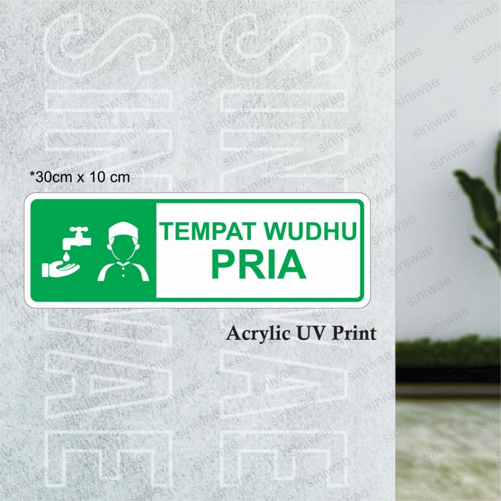 Jual Label Sign Tempat Wudhu Pria Akrilik / Lambang Wudhu Acrylic untuk ...