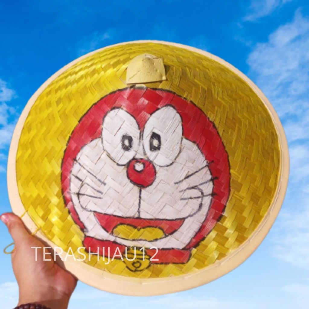 Jual Caping topi petani anak / Caping Motif Doraemon/ Caping Motif ...