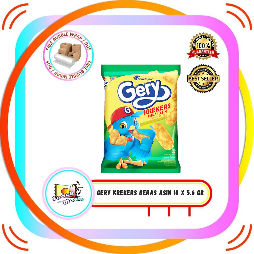Jual Gery Krekers Beras Asin 10 pcs x 5.6 gr Rice Crackers BAG | Shopee ...