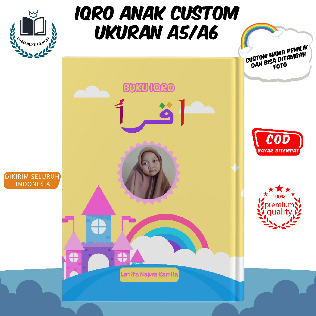 Jual IQRO Anak Custom Foto & Nama | GI-02 | IQRO Junior Full Color Soft ...