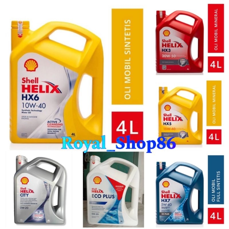 Jual OLI SHELL HELIX 4 LITER SERIES OLI SHELL HELIX HX3 HELIX HX5 HELIX ...