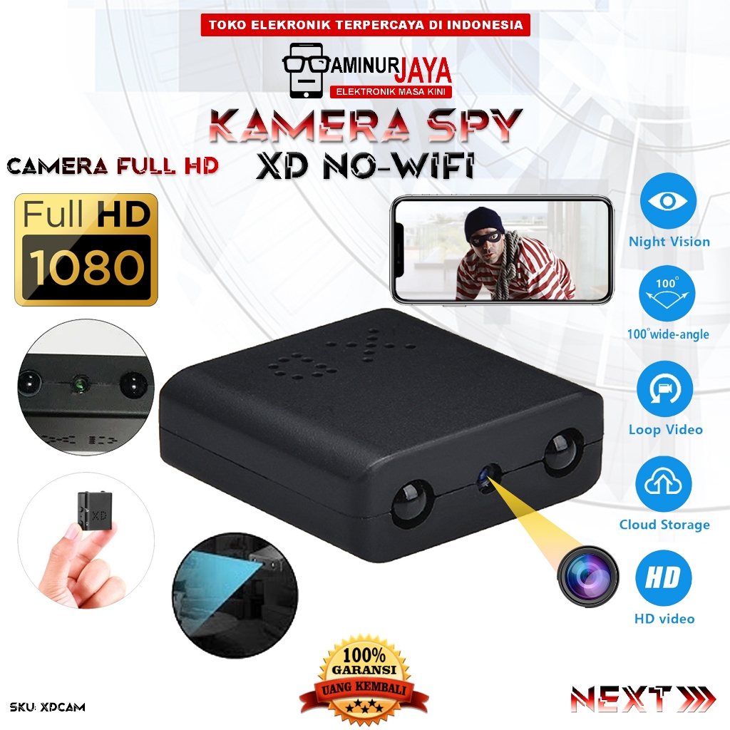 Jual IP Kamera Micro Super Mini XD IR-CUT Non Wifi Camera HD 1080P -X15 ...
