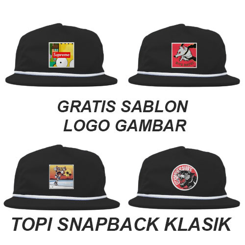 Jual Sablon / bordir topi snapback klasik tali bisa custom foto gambar ...