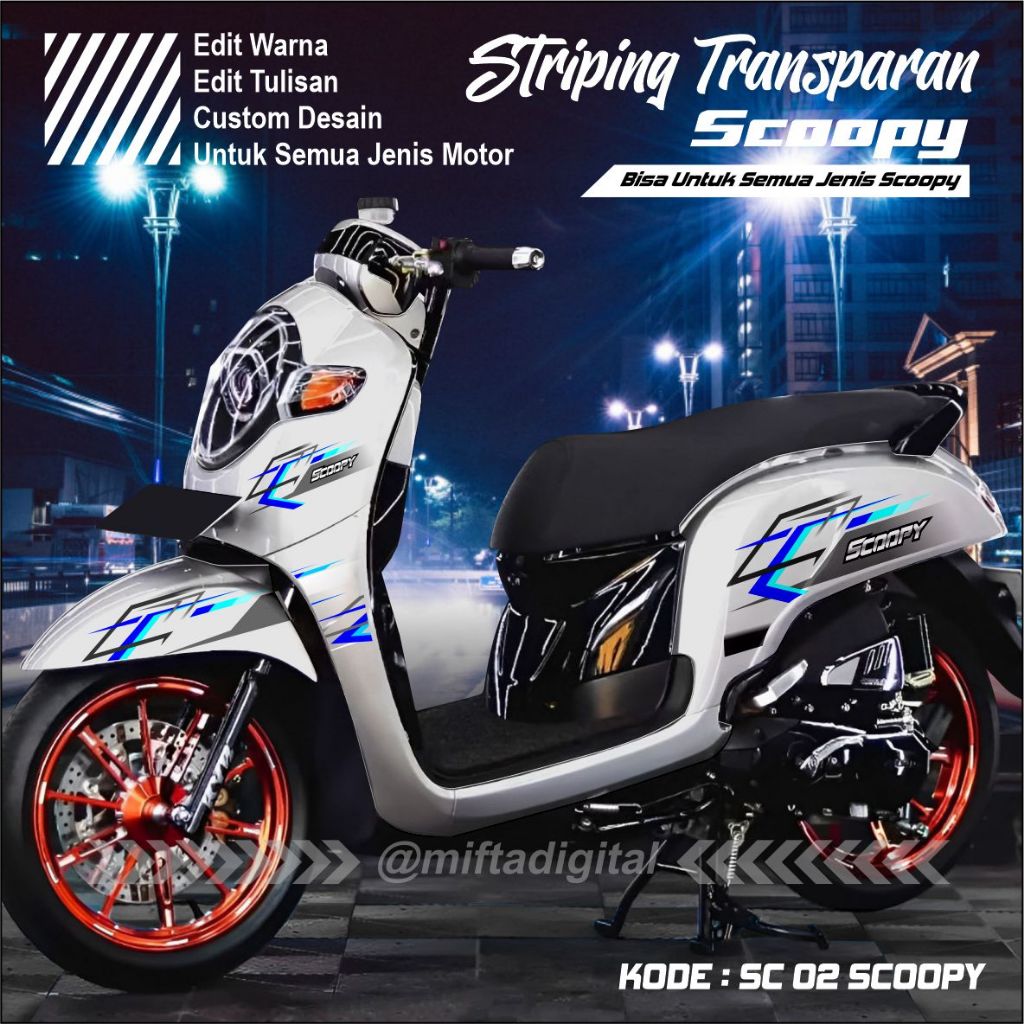 Jual Striping Scoopy Transparan ESP FI NEW Striping Scoopy 2016 , 2018 ...
