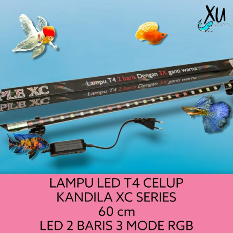 Jual LAMPU LED CELUP AQUARIUM AQUASCAPE KANDILA TRIPLE XC 60 CM 3 MODE ...