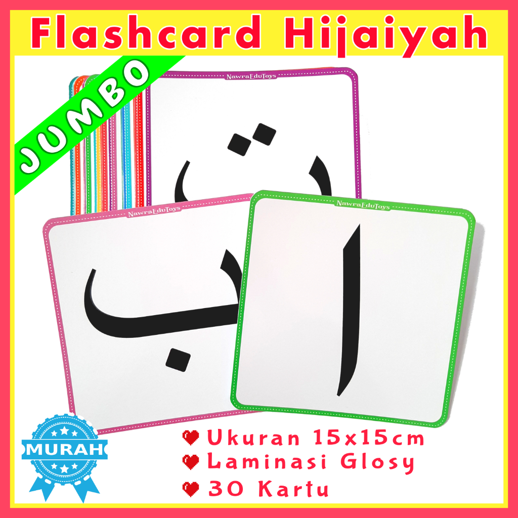 Jual Flashcard JUMBO HIJAIYAH Ukuran Besar, Kartu Pintar Belajar huruf ...