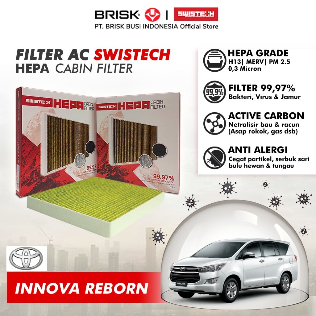 Jual Filter Kabin AC Mobil HEPA Toyota Innova Reborn Swistech ST04 ...