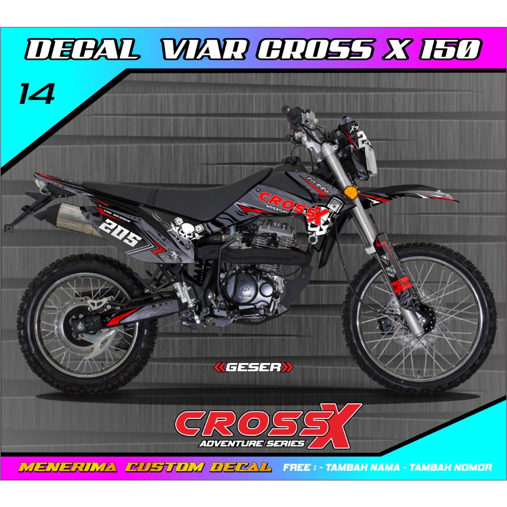 Jual Decal Stiker Viar Cross x 150 Full Body Kuning | Shopee Indonesia