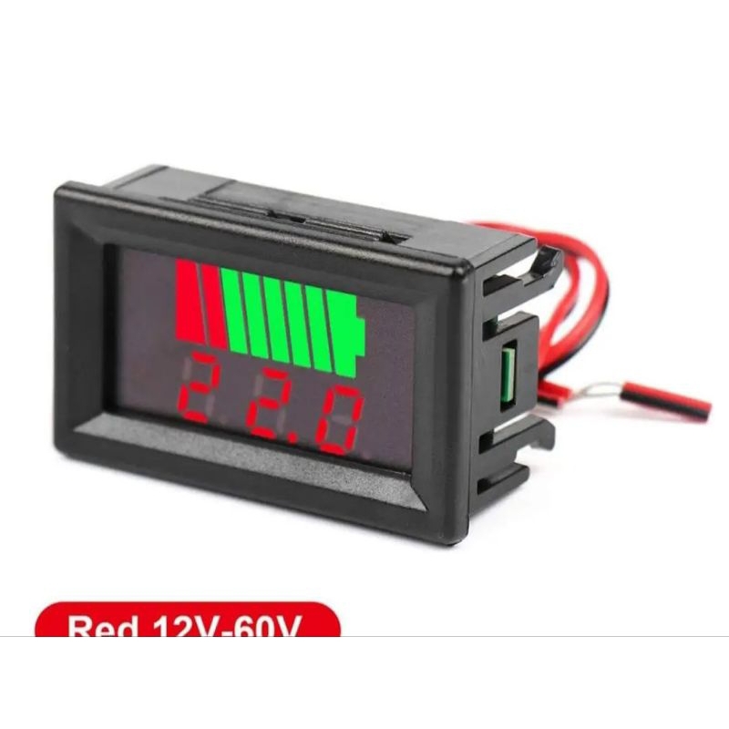 Jual Voltmeter Indikator Level Pengisian Baterai Aki 12V - 72V | Shopee Indonesia