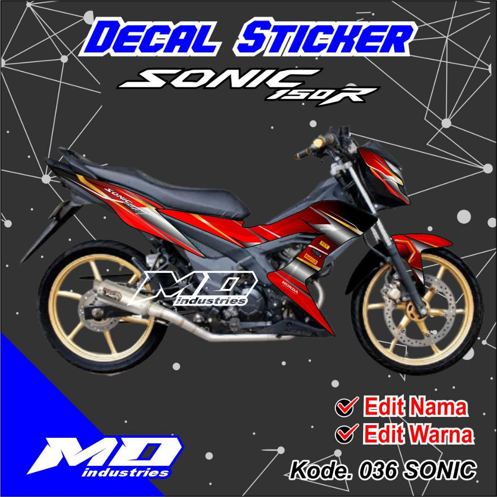 Jual Decal Sonic Full Bodi, Sonic 150R, Desain Bebas Request Striping ...