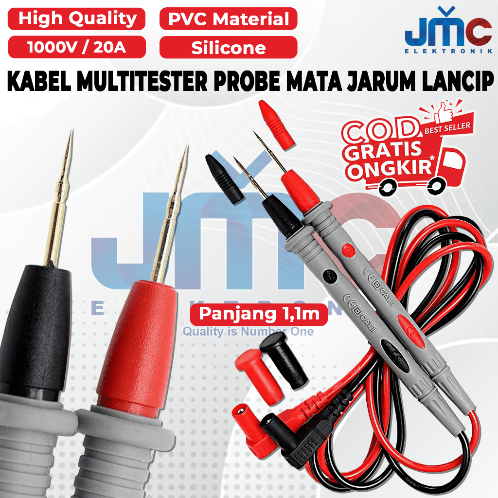 Jual Probe Kabel Multimeter 1000V 10A / Probe Jarum Multi Tester Ujung ...