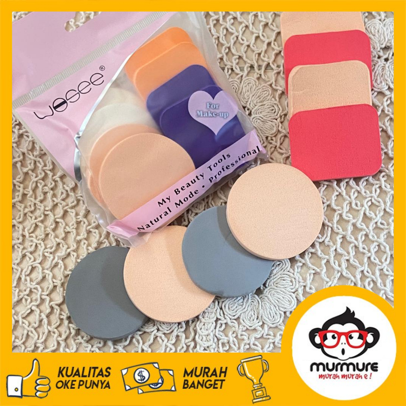 Jual MURMURE I SPON BEDAK ISI 8 PCS / SPONS BEDAK BULAT PERSEGI / PUFF ...