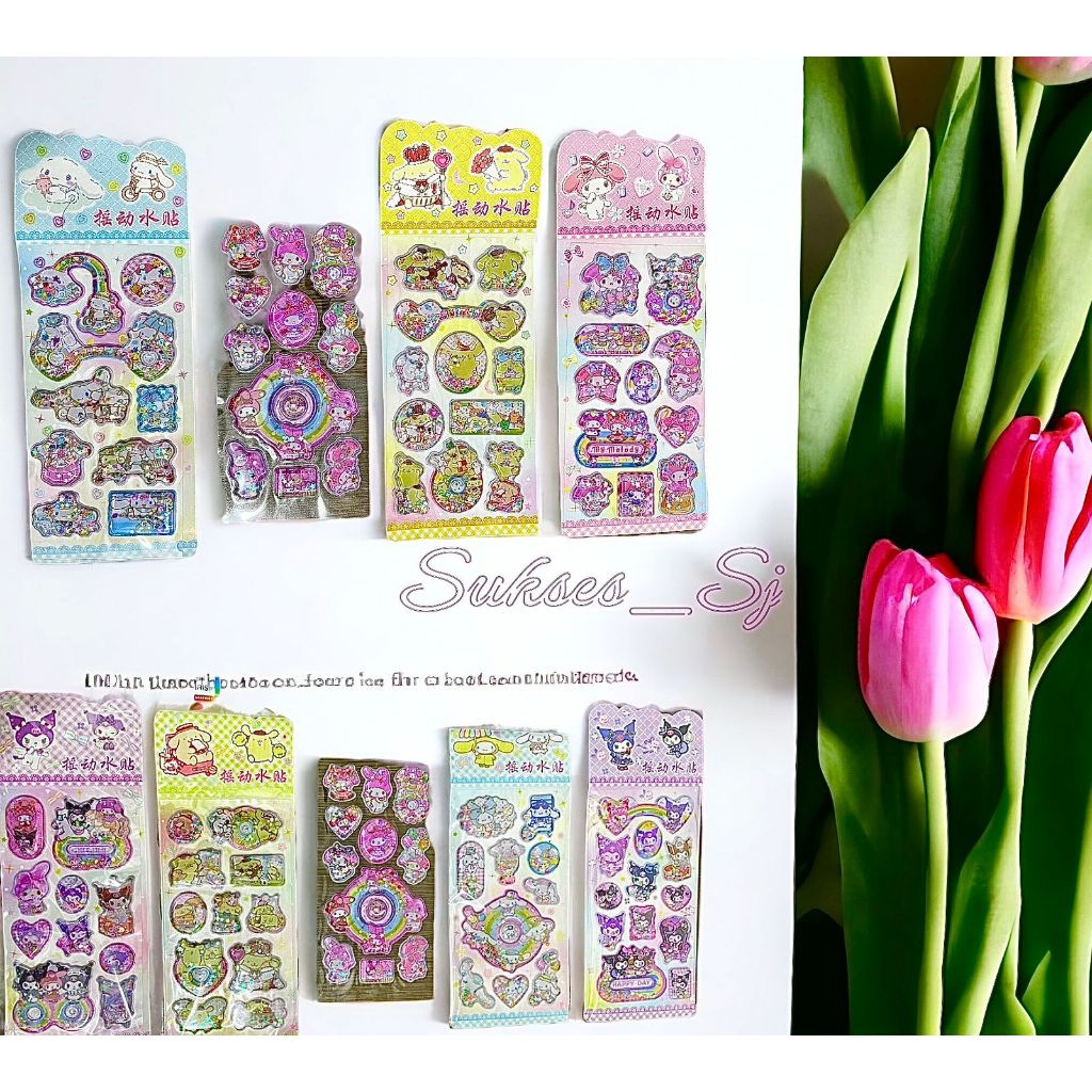 Jual STIKER SANRIO TIMBUL AIR/WATER SEAL STICKER SANRIO ISI AIR MANIK ...