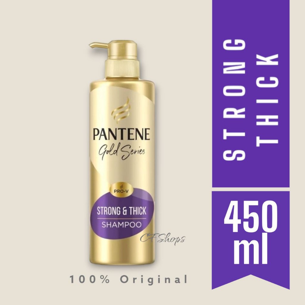 Jual PANTENE Pro-V Gold Series Strong & Thick Shampoo - 450ml | Shopee Indonesia