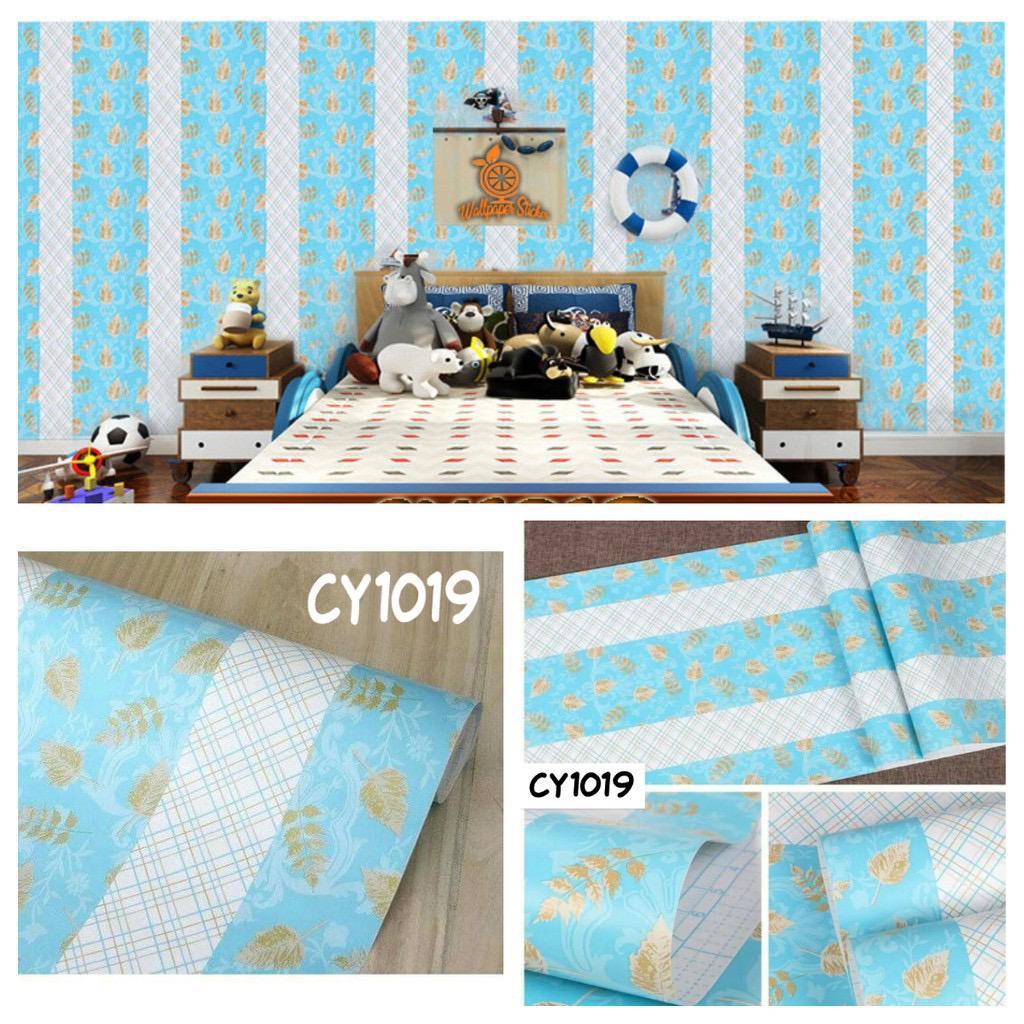 Jual wallpaper sticker dinding batik garis biru putih | Shopee Indonesia