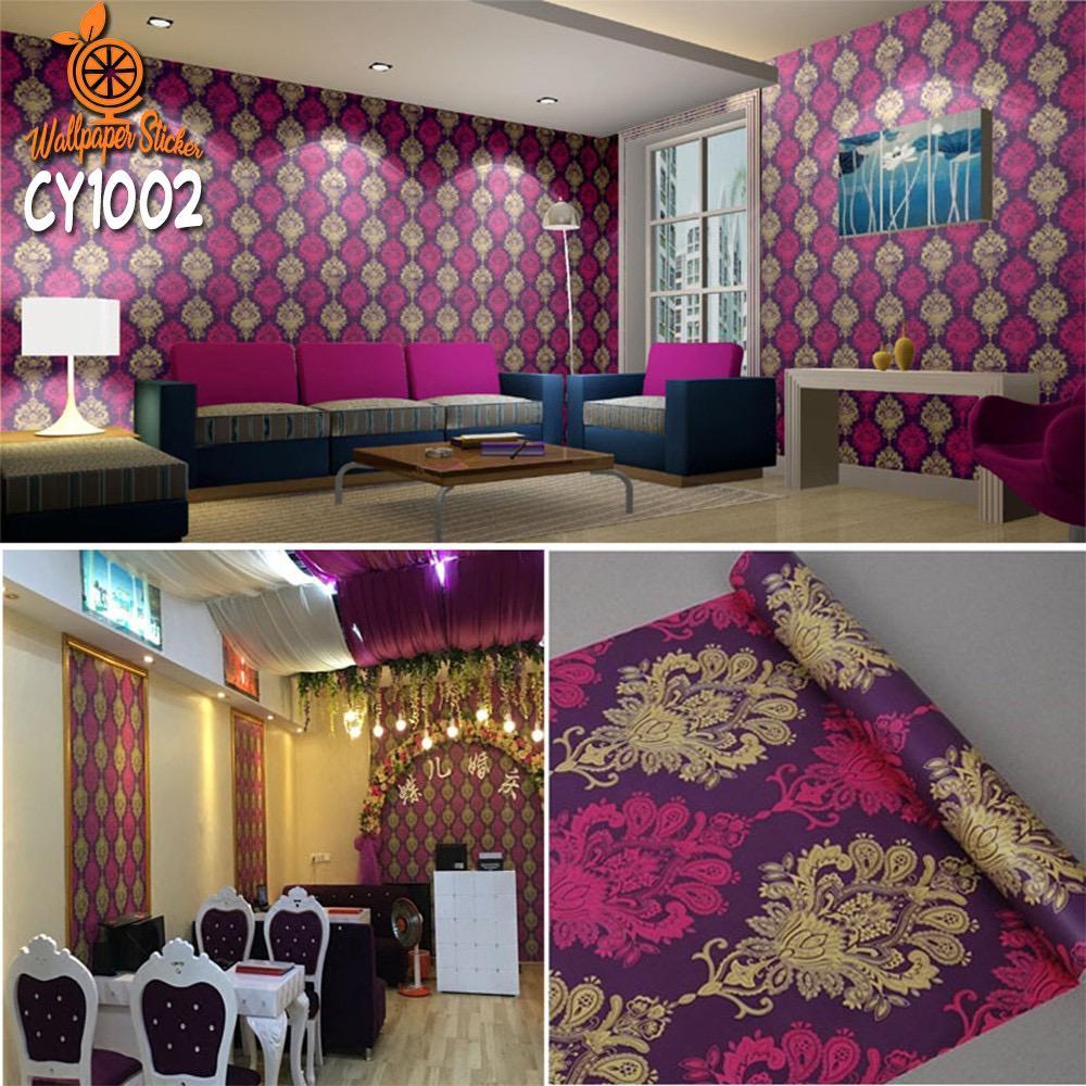 Jual wallpaper sticker dinding motif batik ungu | Shopee Indonesia