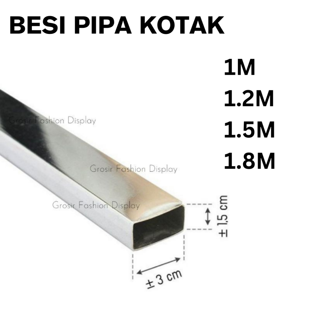 Jual Pipa Kotak Chrome Croom/Pipa Untuk Hanger Suling/Gantungan Baju ...