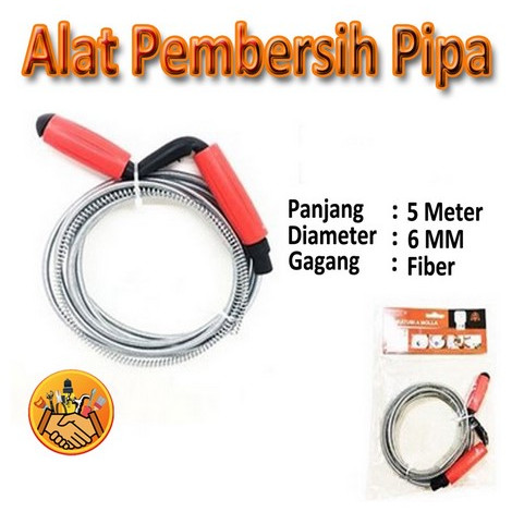 Jual Kawat Pembersih Pipa Mampet 5 Meter Pipe Cleaner Anti Sumbat ...