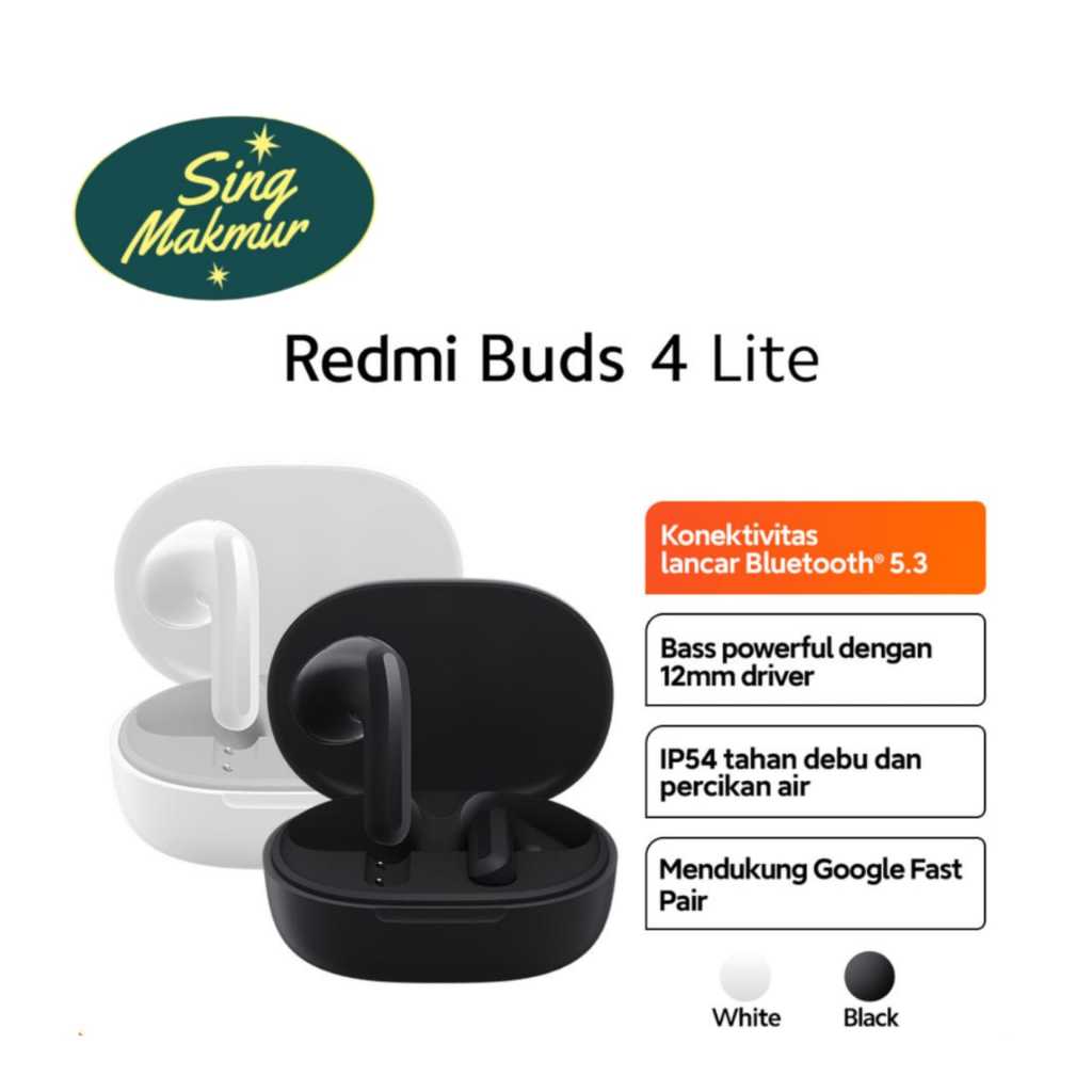 Jual Redmi Buds 4 Lite TWS Earphone Bluetooth® 5.3 IP54 Headset ...