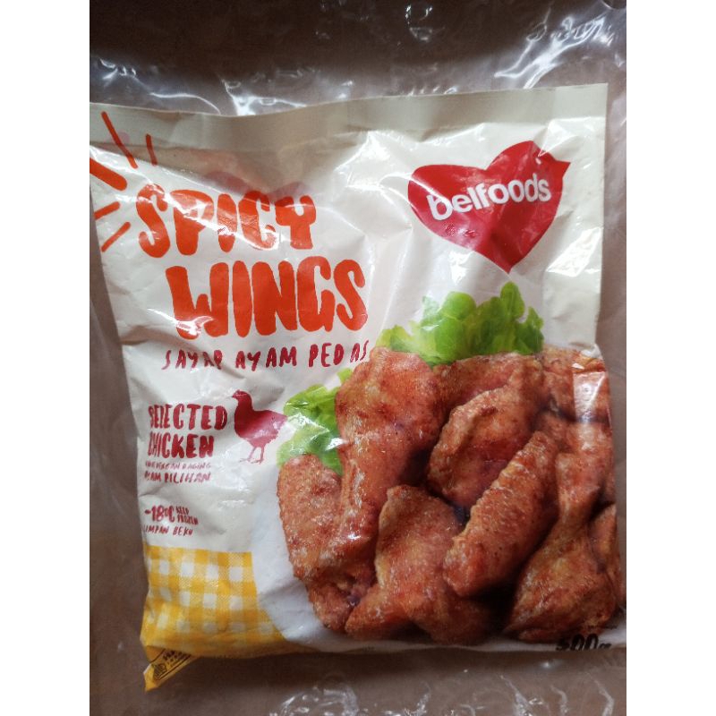 Jual BELFOODS Spicy Wings 500gr 500 gram Favorit Love | Sayap Ayam Goreng Pedas | Shopee Indonesia