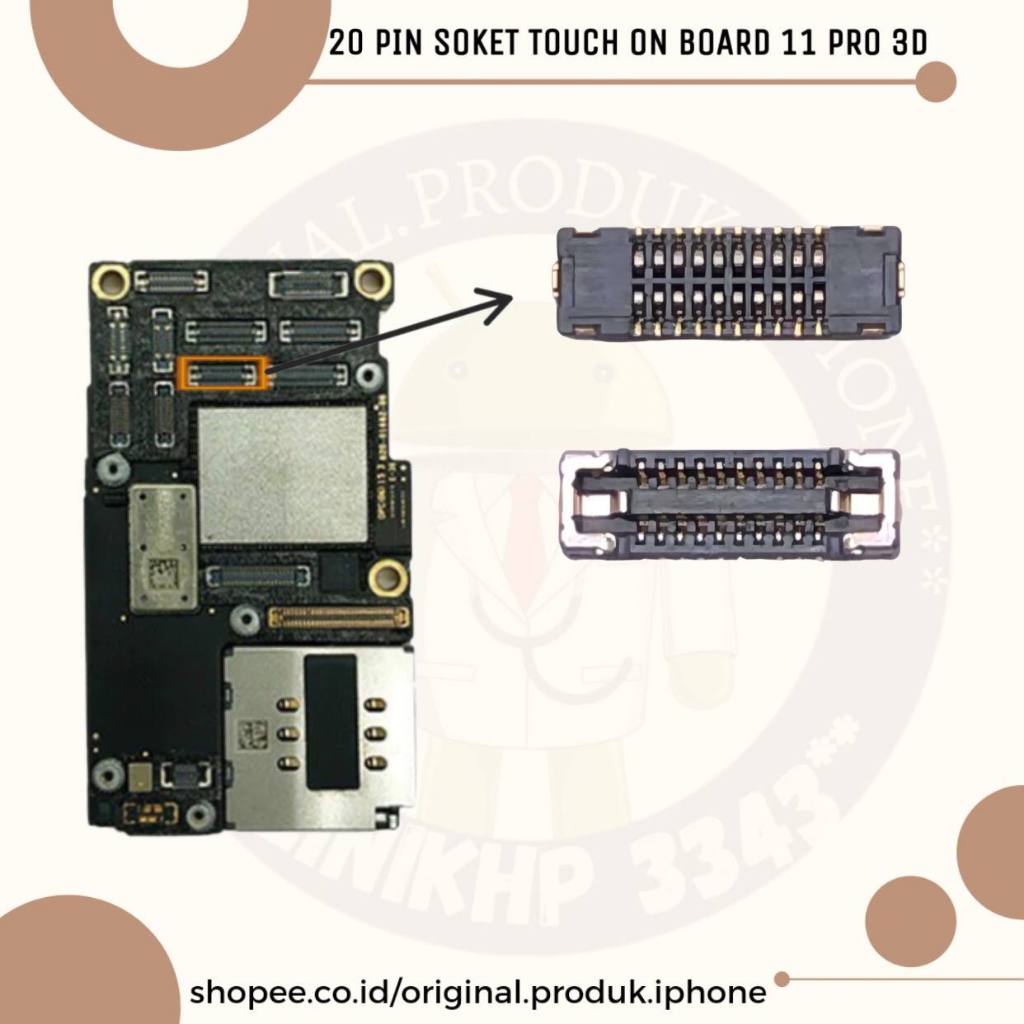 Jual 20 PIN SOKET TOUCH ON BOARD 11 PRO 3D NEW ORIGINAL | Shopee Indonesia