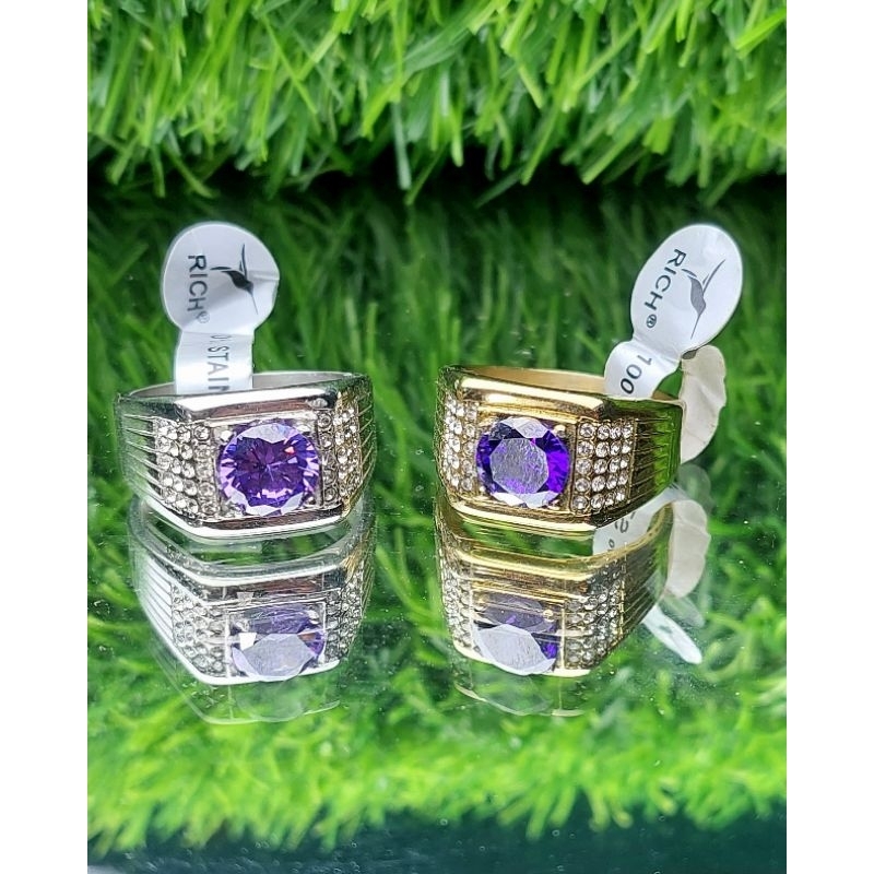 Jual Cincin cowok permata chatam model mewah ring super titanium ...