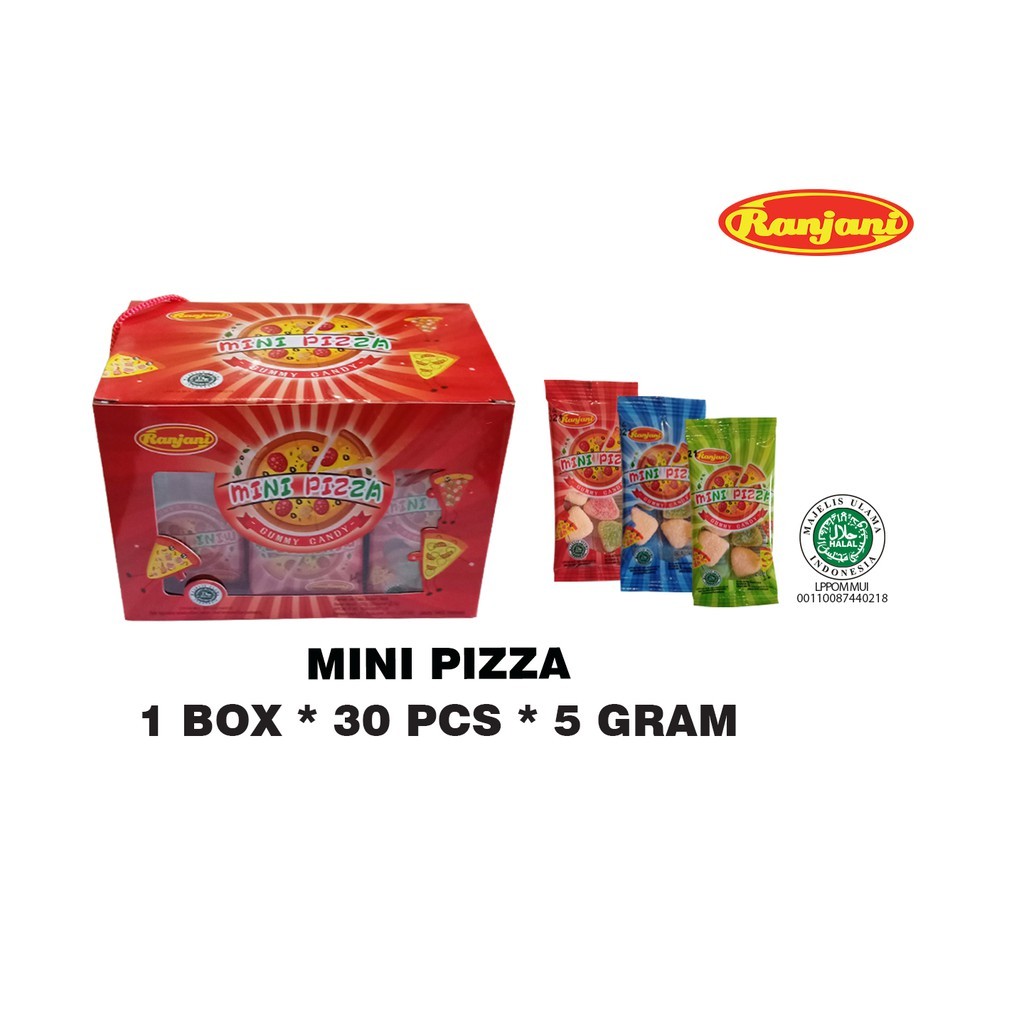 Jual Permen Ranjani Mini Pizza Gummy Candy 150 gram 1 Dus isi 30 ...