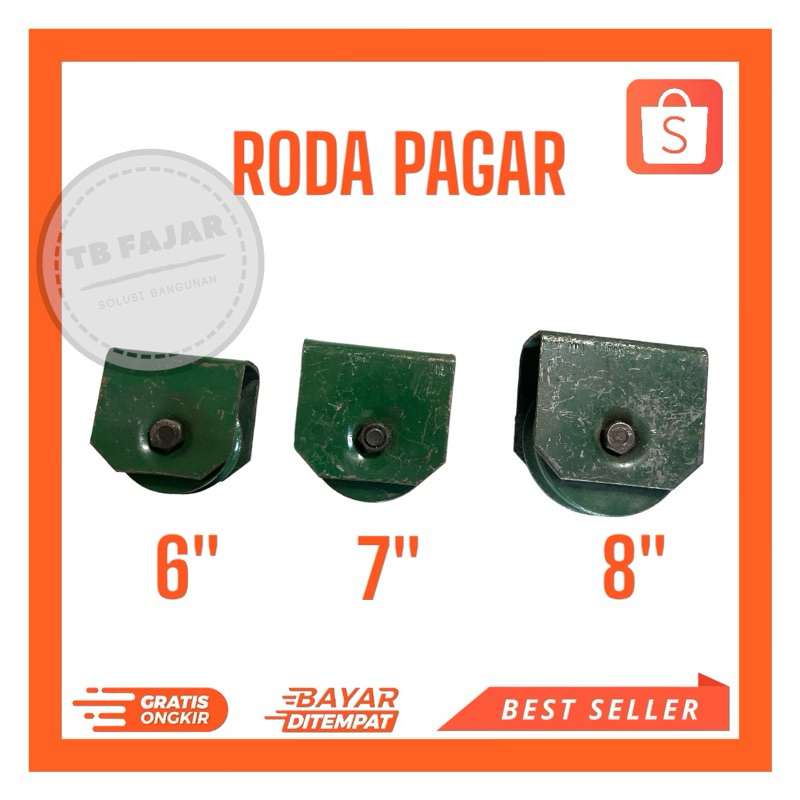 Jual Roda Pagar Besi Bearing MODEL U Hijau Besi Kuat / 6",7",8 ...