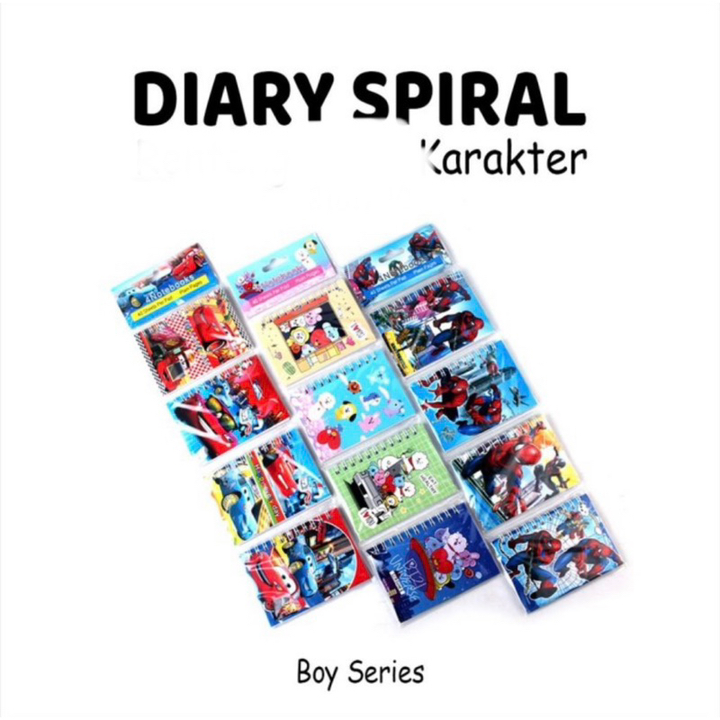 Jual NOTEBOOK MINI SPIRAL KARAKTER LUCU | BUKU MEMO MINI SPIRAL ...