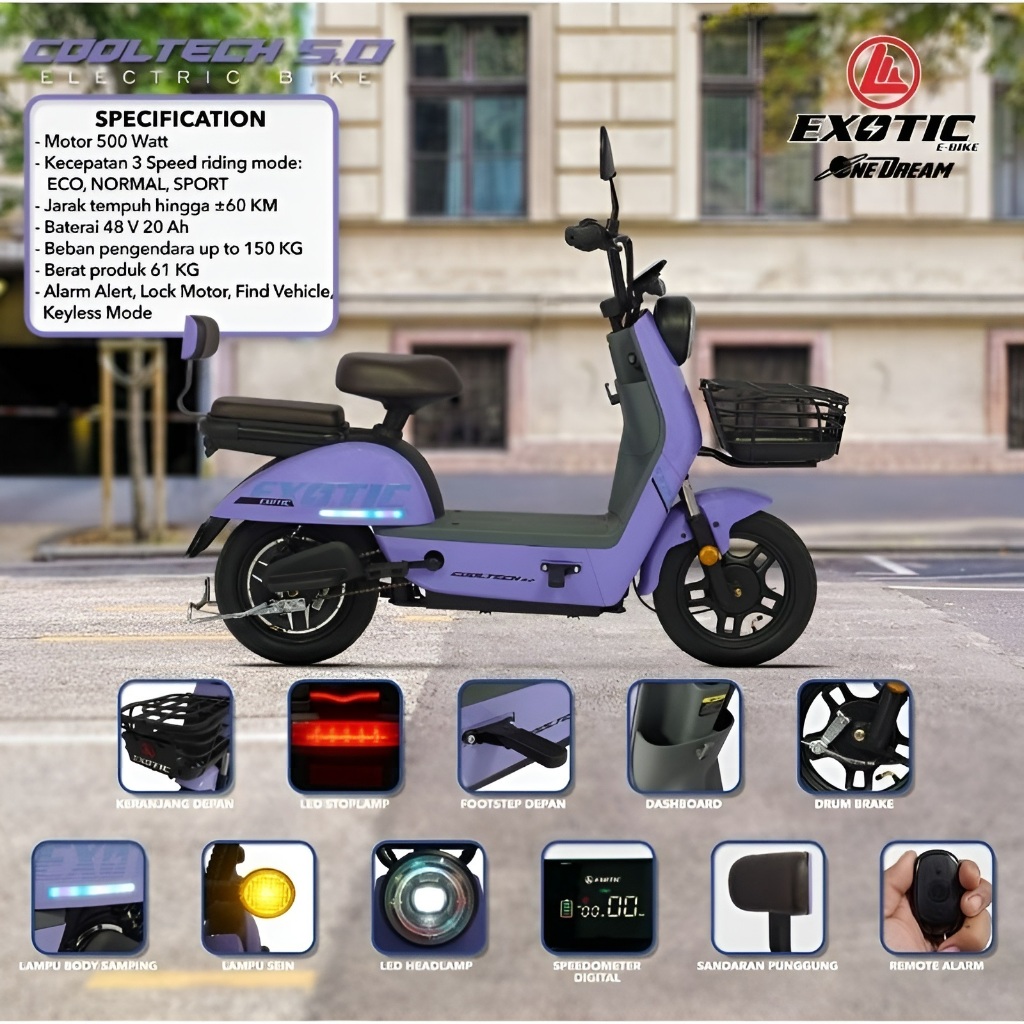Jual Sepeda listrik exotic cooltech 5.0 garansi resmi - kinara electric ...