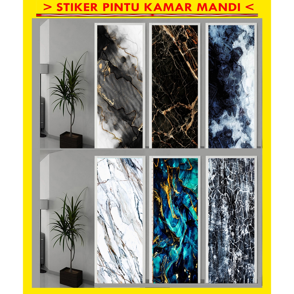 Jual STIKER PINTU KAMAR MANDI / WC MOTIF MARMER KEREN | Shopee Indonesia