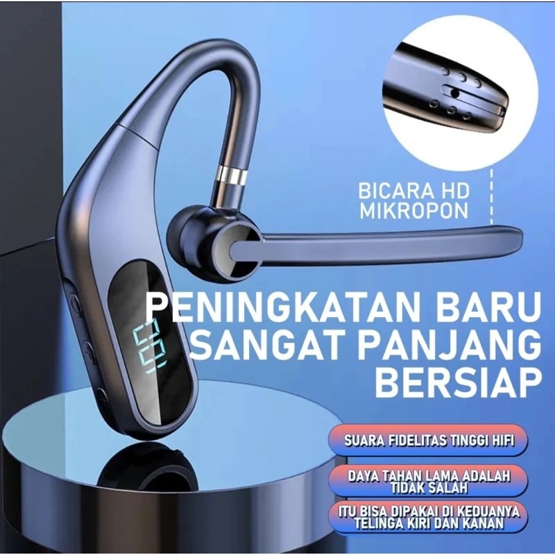 Jual Headset Bluetooth Suara HD Digital Loud Mic Panjang dan Sport Led ...