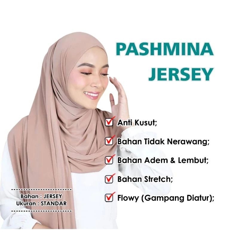 Jual Hijab pasmina Jersey super premium | Shopee Indonesia