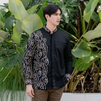 Jual Kemeja Bordir Pria NUC.ID Adnan 03 (Hitam) | Shopee Indonesia
