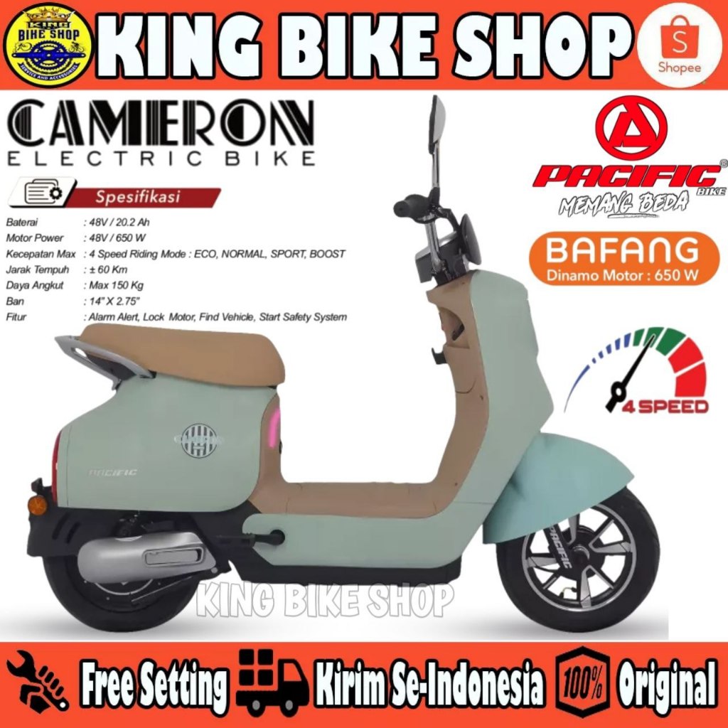 Jual Sepeda Listrik Electric E Bike PACIFIC CAMERON 650 Watt | Shopee Indonesia