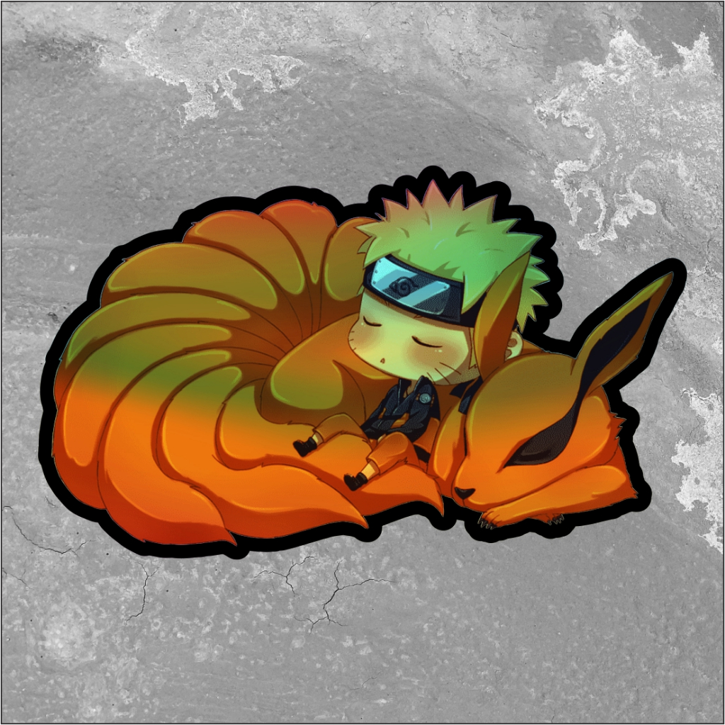 Jual Sticker Anime Hologram naruto & kurama Sticker case hp & Laptop ...