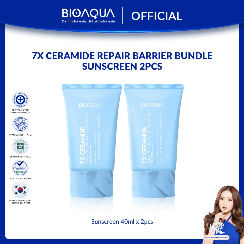 Jual BIOAQUA 7X Ceramide Serum Sunscreen SPF 50 PA ++++ Sunscreen Gel ...