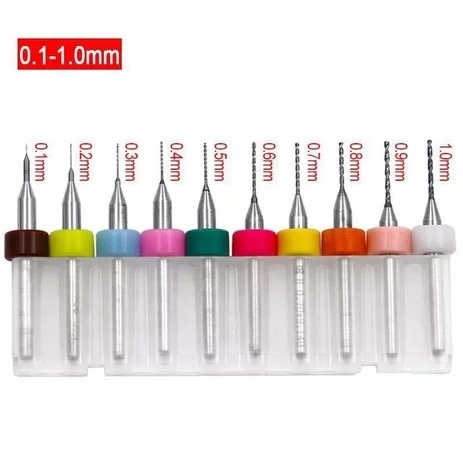 Jual Mata Bor Micro drill bit set 10pcs dim as 3mm kepala 0.1mm - 1.0mm ...